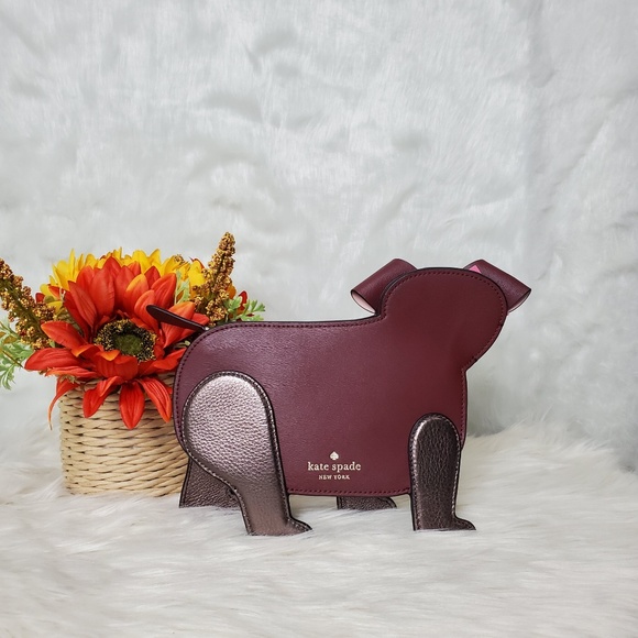 kate spade | Bags | Kate Spade Floral Pup Dog Crossbody In Cherry Wood ...